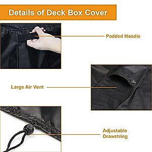 Fenghome Deck Box Cover for Keter City 30 Gallon Resin Deck Box, Waterproof Patio Storage Box Cover Outdoor Cushion Storage Box Cover -23 x 18 x 22 Inch