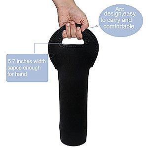 Eacolle Wine Carrier Tote Bag Set of 3 Neoprene Champagne Bottles Protective Travel Bag Beer Cans Water Bottle Holder for Safe Transportation(Black)