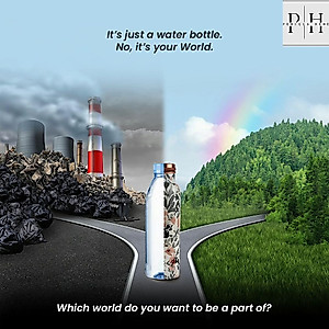 Perilla Home Pure Copper Water Bottle 34 Oz Leak Proof 100% Pure - Ayurvedic Copper Vessel - Drink More Water And Enjoy The Health Benefits Immediately - For Daily use Gym, Yoga Bottle (Printed 1)