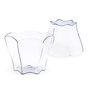 Kingrol 100 Count Mini Dessert Cups with Spoons, 2.3 oz. Disposable Clear Bowls for Mousse, Puddings, Appetizers, Sauces