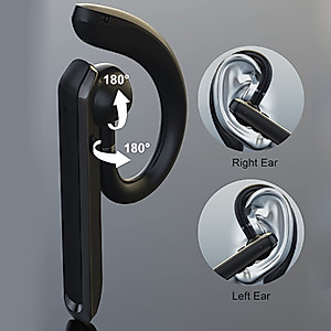Lymoc Non in-Ear Design Bluetooth Earphones,ENC Wireless Earpieces Noise Cancelling 180 Degree Ear Hooks Headsets Handsfree with Mic Compatible for iPhone Android Business/Office/Driver
