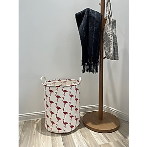 CLOCOR 2 Pack Storage Bins,Canvas Laundry Baskets,Storage Basket-Round Gift Basket with Handles for Toys,Laundry,Baby Nursery,Toy Organizer