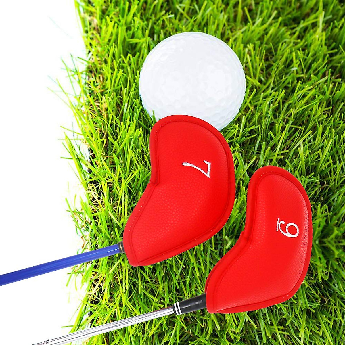 HISTAR Golf 10pcs Thick Synthetic Leather Golf Iron Head Covers Set Headcover Fit All Brands Titleist, Callaway, Ping, Taylormade, Cobra, Nike, Etc