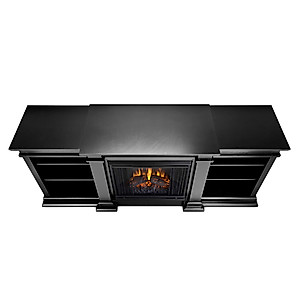 Real Flame Fresno G1200-X-B Entertainment Unit in Black with Electric Fireplace