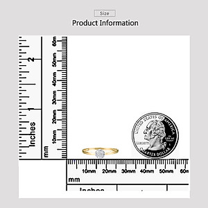 Santuzza 10K Yellow Solid Gold Round Shape Genuine Diamond Simple Dainty Ring for Women (6)