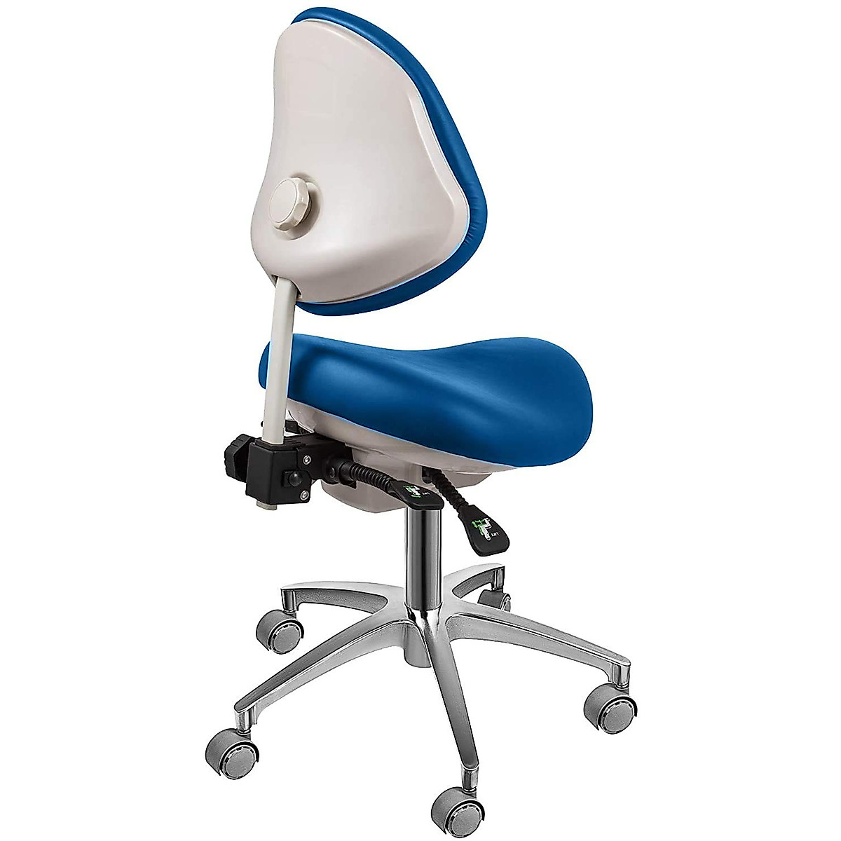 ORILAO Dental Mobile Height Adjustable Chair Saddle Doctor's Stool PU Leather Dentist Chair Dental Stool