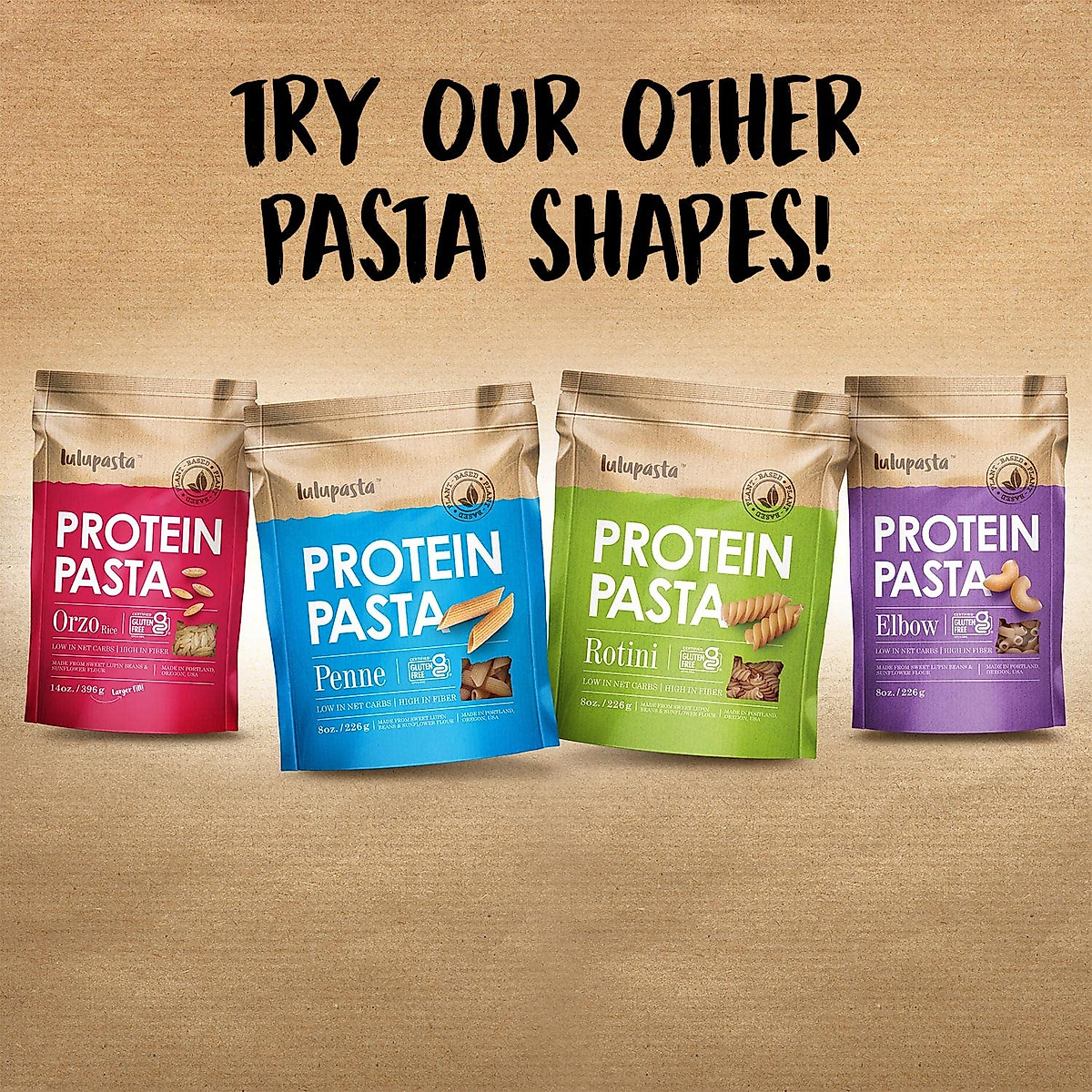 High Protein Pasta, 19g, Made with Lupin Flour & Sunflower Flour, 4g Net Carb, Gluten Free, Keto Pasta, Low Carb Pasta, Lupin Pasta by lulupasta (Penne, 1 Pack)