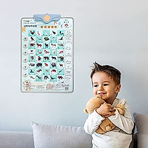 STOBOK Spelling English Interactive Nursery Audio Homeschool Baby For Posters Learning Supplies Toddler Room No Picture Talking Chinese Kindergarten Battery Chart Wall Activities Poster