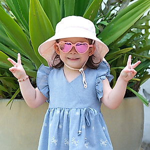 JAN & JUL Grow-with-Me Adjustable Wide Brim Baby Girl Sun-Hat for Toddler (M: 6-24 Months, Prairie Flowers)