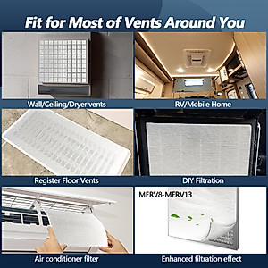 Air Vent Filter 20x100 Inch, Cut to Fit (50+filters) Air Filter, Electrostatic Filter Media with 36 Inch Adhesive Tape and 48pcs Velcro for Air Vent, Air Conditioner, HVAC, Registers and Grilles