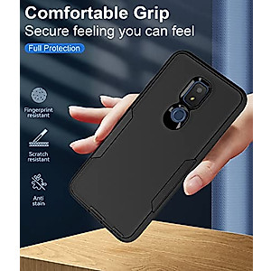 Dahkoiz Cricket Icon 3 Case, At&t Motivate 2, Cricket Splendor Phone Case with Screen Protector, Dust-Proof Port Cover, Magnetic Car Mount Support, Full Body Silicone Rubber Protection, Black