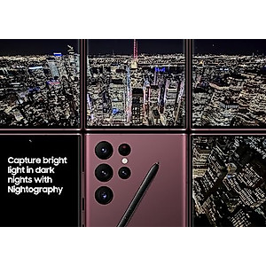 SAMSUNG Galaxy S22 Ultra Cell Phone, Factory Unlocked Android Smartphone, 256GB, 8K Camera, Brightest Display Screen, S Pen, Long Battery Life, Fast 4nm Processor, US Version, 2022, Phantom Black