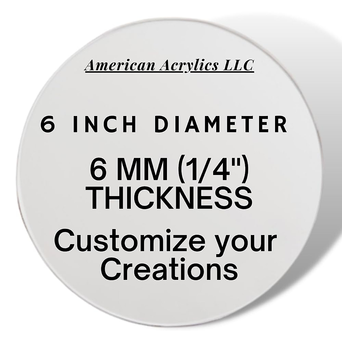 Frosted Acrylic Cake Circle, Blank Disc for D.I.Y - 6 Inch Diameter Acrylic Round Disc, Perfect for Cake Decorating Vinyl Craft Project - 6 Inch Multipurpose Plexiglass (3 Units)