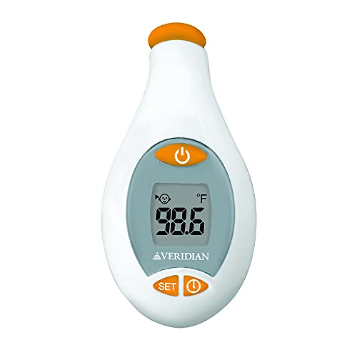 Veridian Healthcare Temple & Underarm Thermometer | Infrared Measurements | Fast 4-Second Readout | Fever Alert | Backlit Display | Programmable Timer | 1-Year Warranty