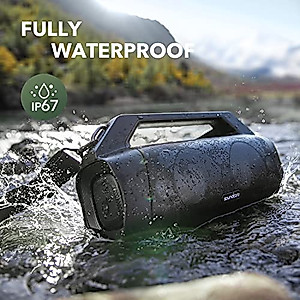 Soundcore Anker Motion Boom Plus IP67 Outdoor Speaker, 80W Stereo Sound, Custom EQ & BassUp, USB-C, Bluetooth, Built-in Power Bank, Waterproof Bluetooth Speaker for Camping, Pool, Beach, and Backyard