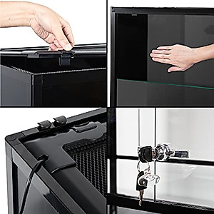 REPTI ZOO Glass 15 Gallon Reptile Tank 24" X 12" X 12", Black-Tinted ECO Reptile Terrarium