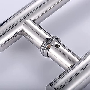 SIMPHONY 12 inches Heavy-Duty Commercial Grade-304 Stainless Steel Push Pull Door Handle/Sliding Barn Door Handle Set/Glass Door Pulls,Hardware - Fit Doors 1/2 to 2 ''