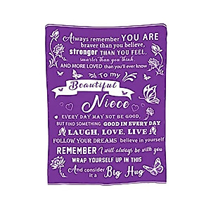 Niece Blanket Gifts, to My Niece Throw Blanket, Birthday Gifts for Nieces from Uncle Auntie, Beautiful Niece Blanket 60"x50"Ultra-Soft Micro Fleece Blankets for Bed