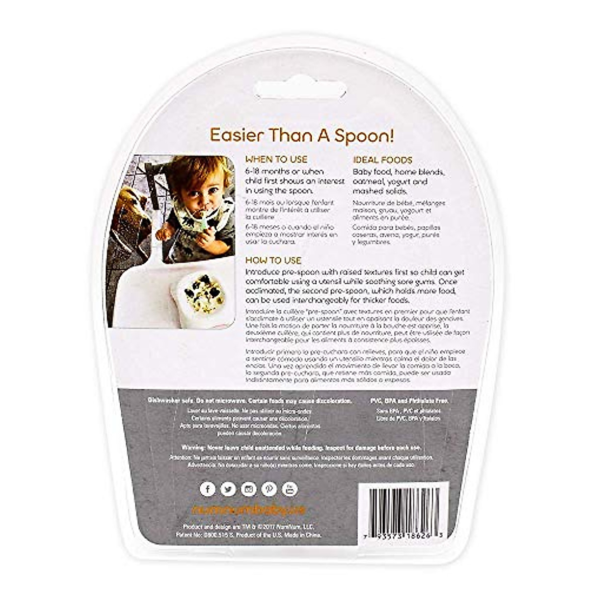 NumNum Pre-Spoon GOOtensils | Baby Spoon Set (Stage 1 + Stage 2) | BPA Free Silicone Self Feeding Toddler Utensils | for Kids Ages 6 Months+, 1-Pack, Two Spoons, Frosty Lilac/Rosebud