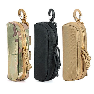 LIVIQILY Tactical MOLLE Glasses Shockproof Protective Box Portable Outdoor Sunglasses Pouch Eyewear Carry Case (Black)