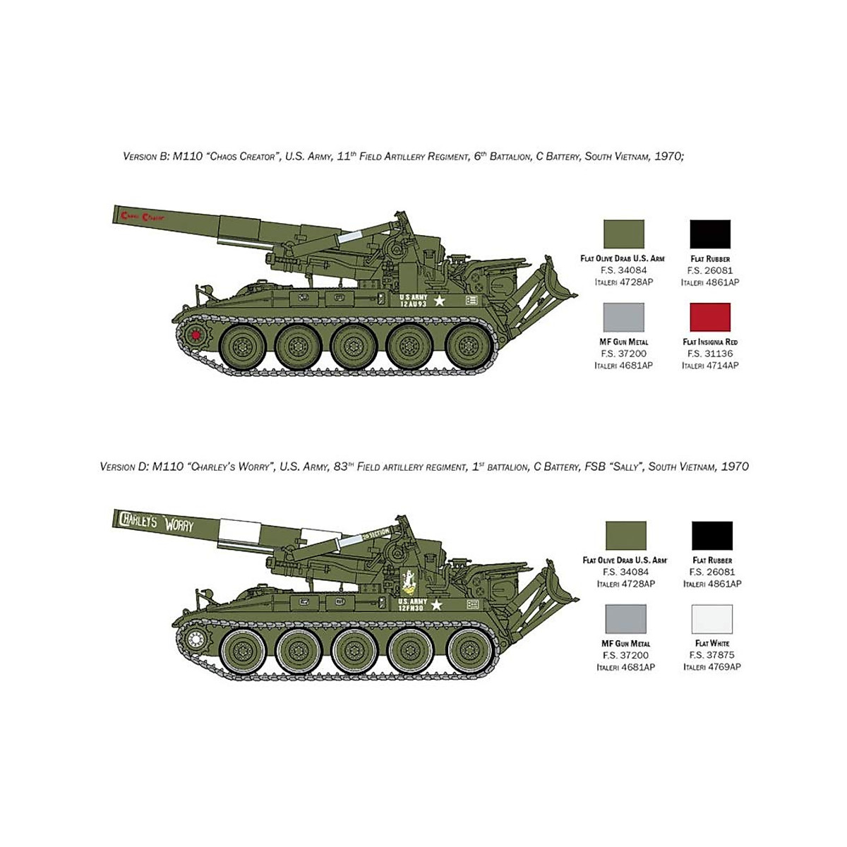 Italeri ITA6574 1:35 M110 Self Propelled Howitzer [Model Building KIT]