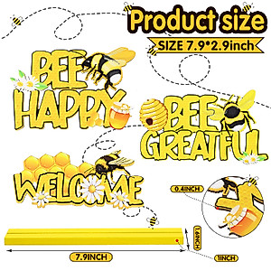 3 Pieces Bee Table Decor Signs Bee Classroom Decorations Bee Decorations for Classroom Bee Themed Classroom Bee Stuff Bee Decorations for Home