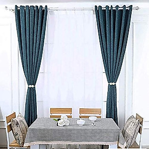 [2 Pack] Magnetic Curtain Tiebacks Convenient Drape Tie Backs - Pinowu Pearl Decorative Rope Holdback Holder for Small, Thin or Sheer Window Drapries (Gray)