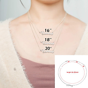 LoEnMe Jewelry Cancer Brandy Necklaces Name Sterling Silver Personalized Engraved Woman Custom Cord