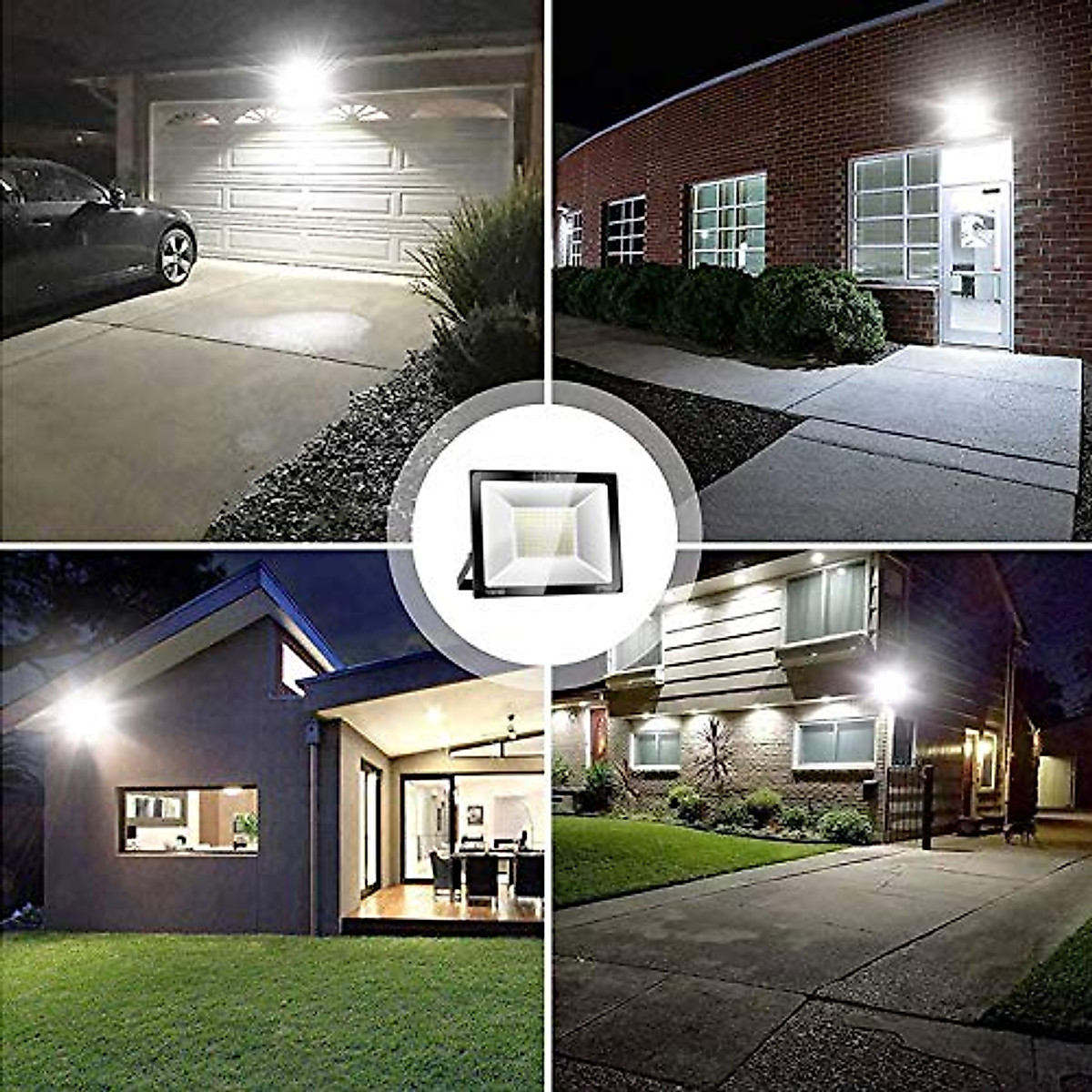 SOLLA 100W LED Flood Light, IP66 Waterproof, 8000lm, 550W Equivalent, Super Bright Outdoor Security Lights, 6000K Daylight White, Outdoor Floodlight for Garage, Garden, Lawn and Yard