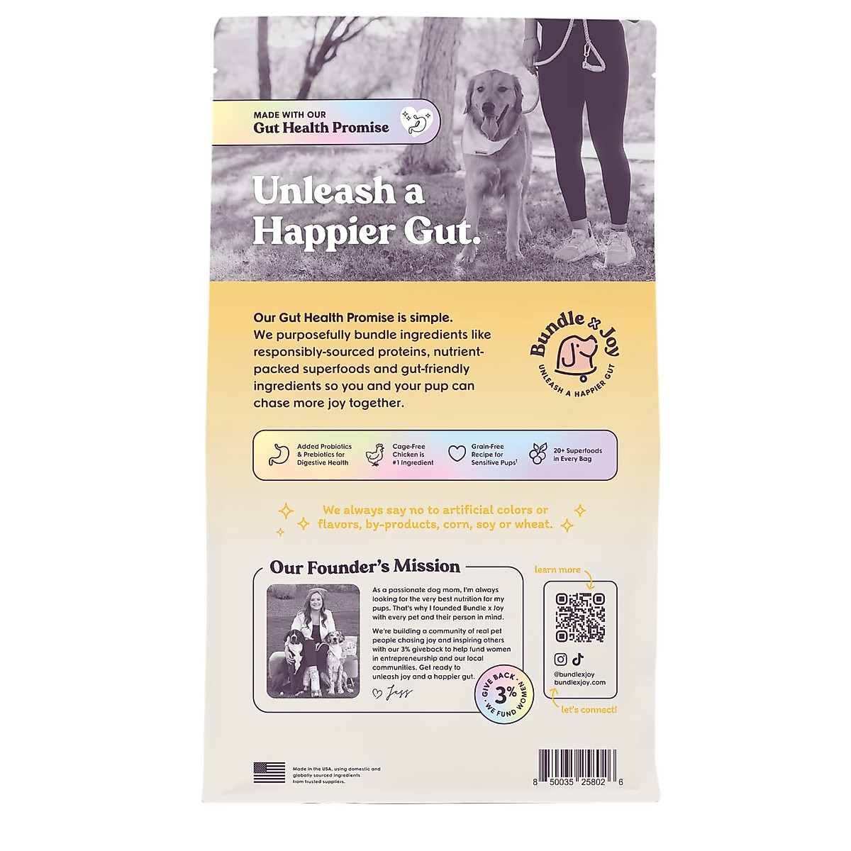 Bundle x Joy Golden Probiotic Dog Food Dry, Chicken, 4lb Bag, Natural Grain Free Adult Kibble for Digestive Health Made with Real Chicken, 20 Plant Based Superfoods, Corn, Poultry & Soy Free