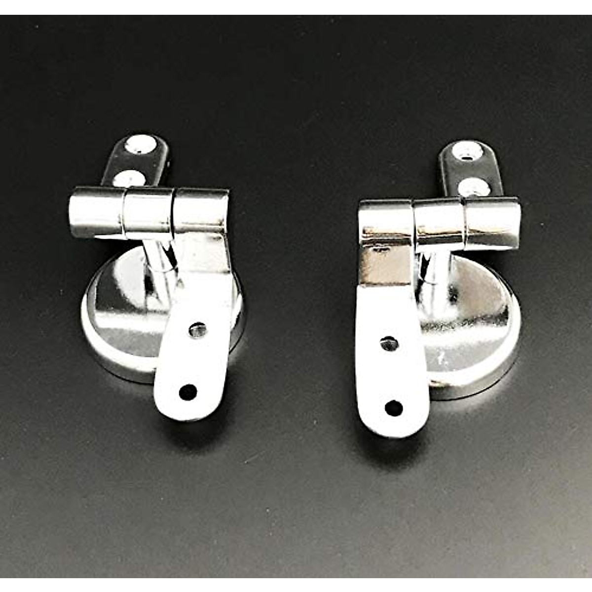 1 Pair Zinc Alloy Toilet Seat Hinge Mountings with Bolts Screw and Nuts Top Tightening Toilet Lid Hinge Toilet Replacement Part for Flush Toilet Cover