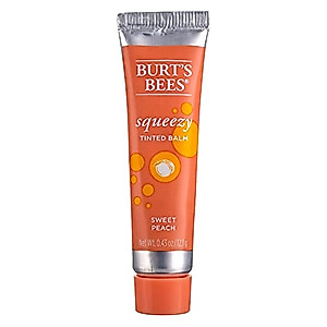 Burt's Bees 100% Natural Origin Squeezy Tinted Lip Balm, Sweet Peach, 0.43 Ounce Squeeze Tube