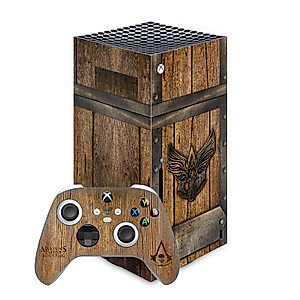 Head Case Designs Officially Licensed Assassin's Creed Wood and Metal Chest Black Flag Graphics Vinyl Sticker Gaming Skin Decal Cover Compatible with Xbox Series X Console and Controller Bundle