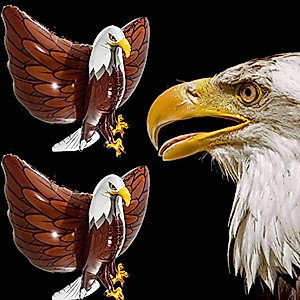 Giant Eagle Foil Balloons for Kids Party Decorations 32"3D Three Dimensional Aluminium Foil Brown Balloon Birthday Party Supplies Cute Baby Shower Decorations Independence Day Supplies 1