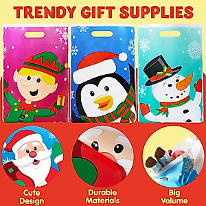JOYIN 72 PCS Christmas Bags for Xmas Holiday Goody Gift, Christmas Snacks Bags Xmas Plastic Bags with Handles Christmas Gift Wrap Bags for Xmas Party Favor, Party Decoration Supplies