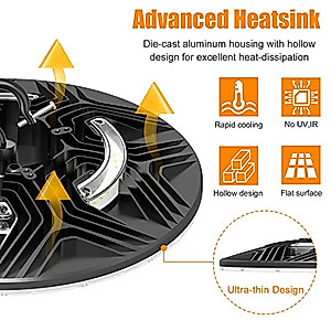 NUOGUAN UFO LED High Bay Light 300W 42,000lm(1500W HID/HPS Equiv) 5000K Up and Down Lighting with US Plug 6'Cable AC120V IP65 Commercial Warehouse Lighting Fixture for Workshop, Garage, Factory