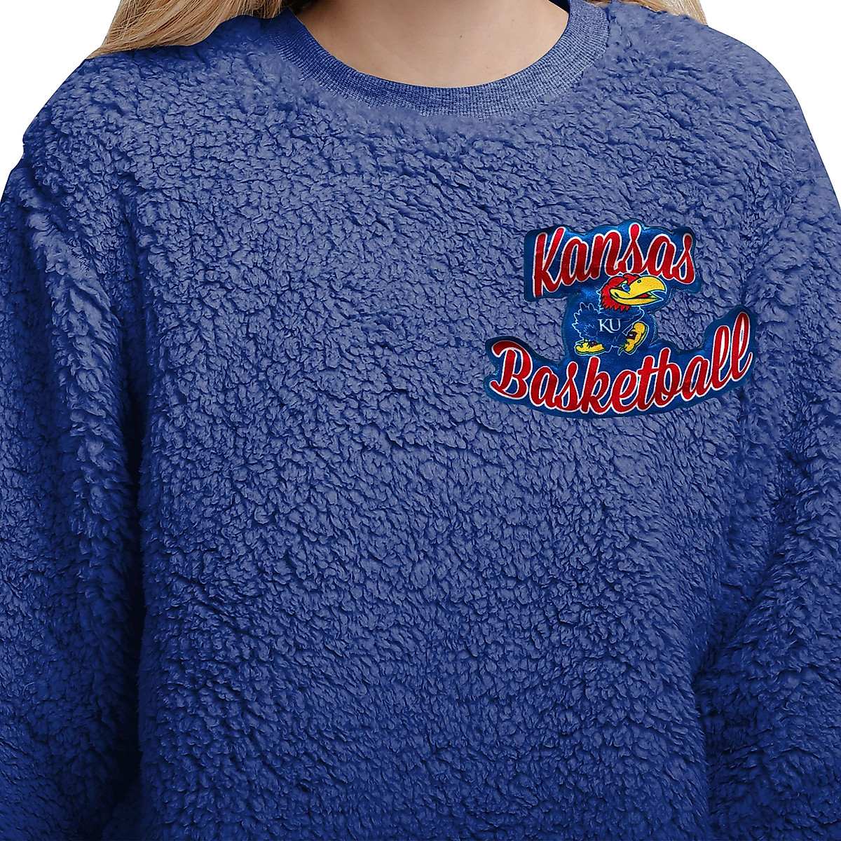 FOCO Kansas Jayhawks NCAA Womens Sherpa Lounge Set - L