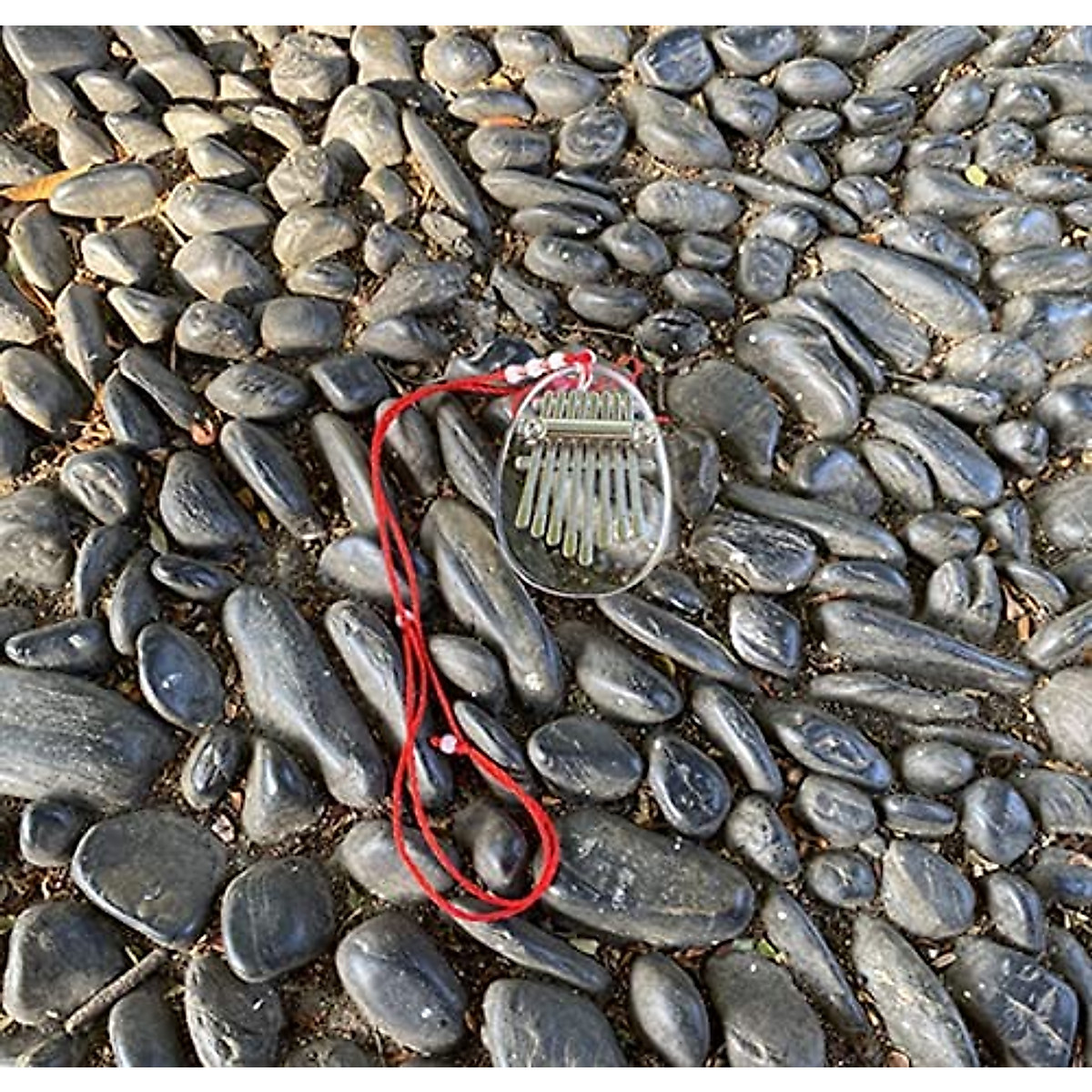 SLDHR Mini 8 Keys Kalimba Thumb Piano, Portable Marimba Music Thumb Piano Pendant with Lanyard, A Unique Gift for Children, Adults and Beginners (Oval) B12-1