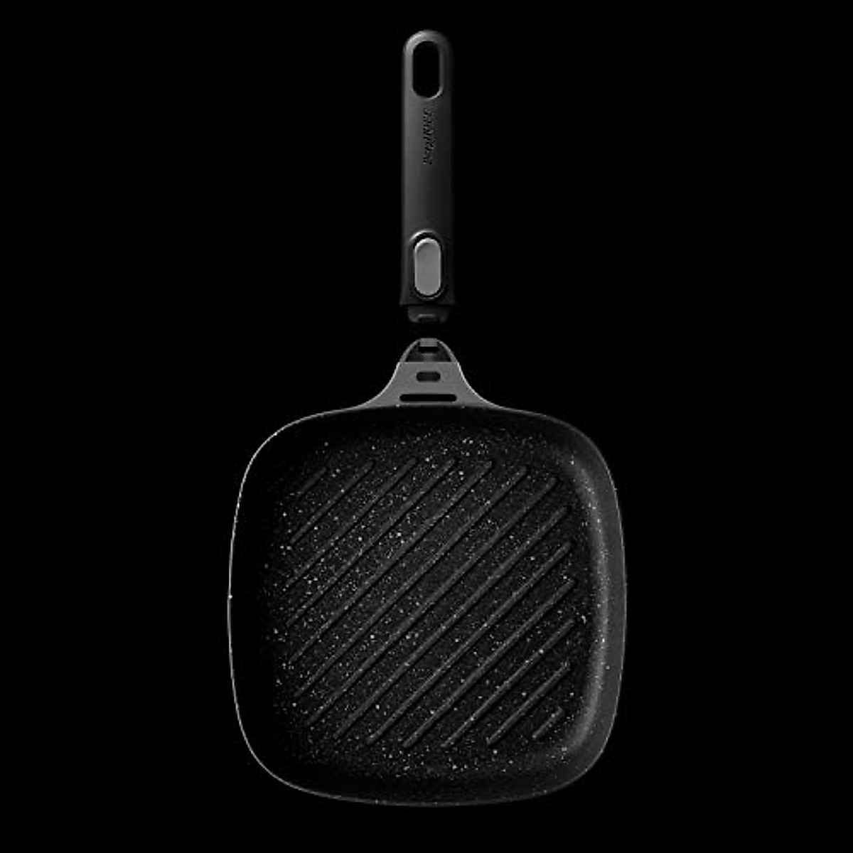 Berghoff GEM Non-stick Grill Pan 10", Square, Stay-cool, Detachable Handle, Ferno-Green, Non-Toxic Coating, Induction Cooktop Ready