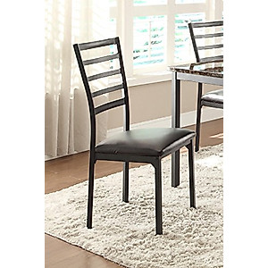 Homelegance Bi-Cast Vinyl Metal Frame Side Chair, Black, Set of 4