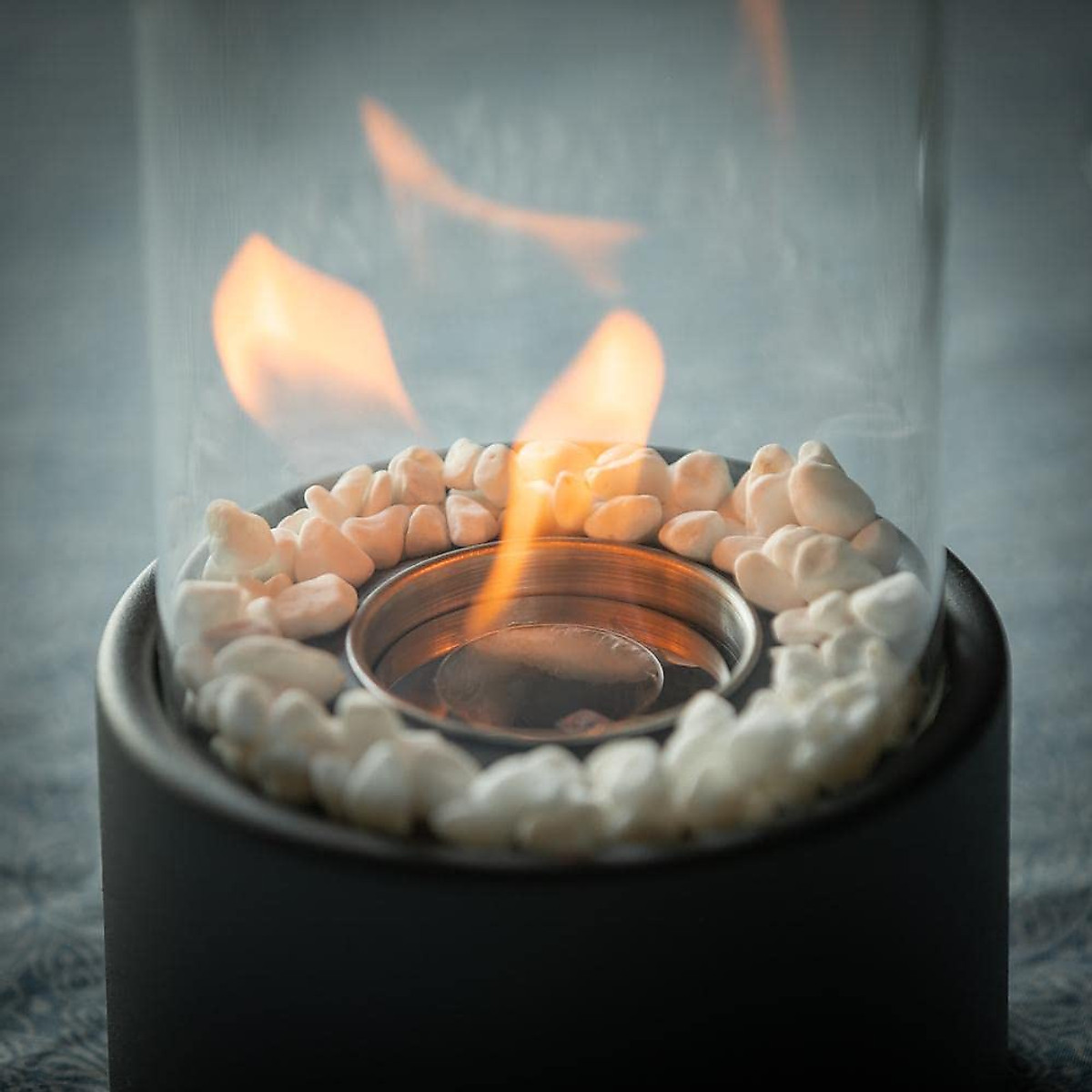Tabletop Fire Pit Indoor Outdoor Mini Portable Fireplace - Smoke Free Clean-Burning Bio Ethanol - Modern Table Top Fire Pit Decor