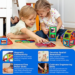Magformers Rainbow 26PC Set | Magnetic Tiles Building Blocks, Educational STEM Toy Set | Magnetic Building Tiles for Kids to Develop Problem-Solving Abilities and Shape Recognition