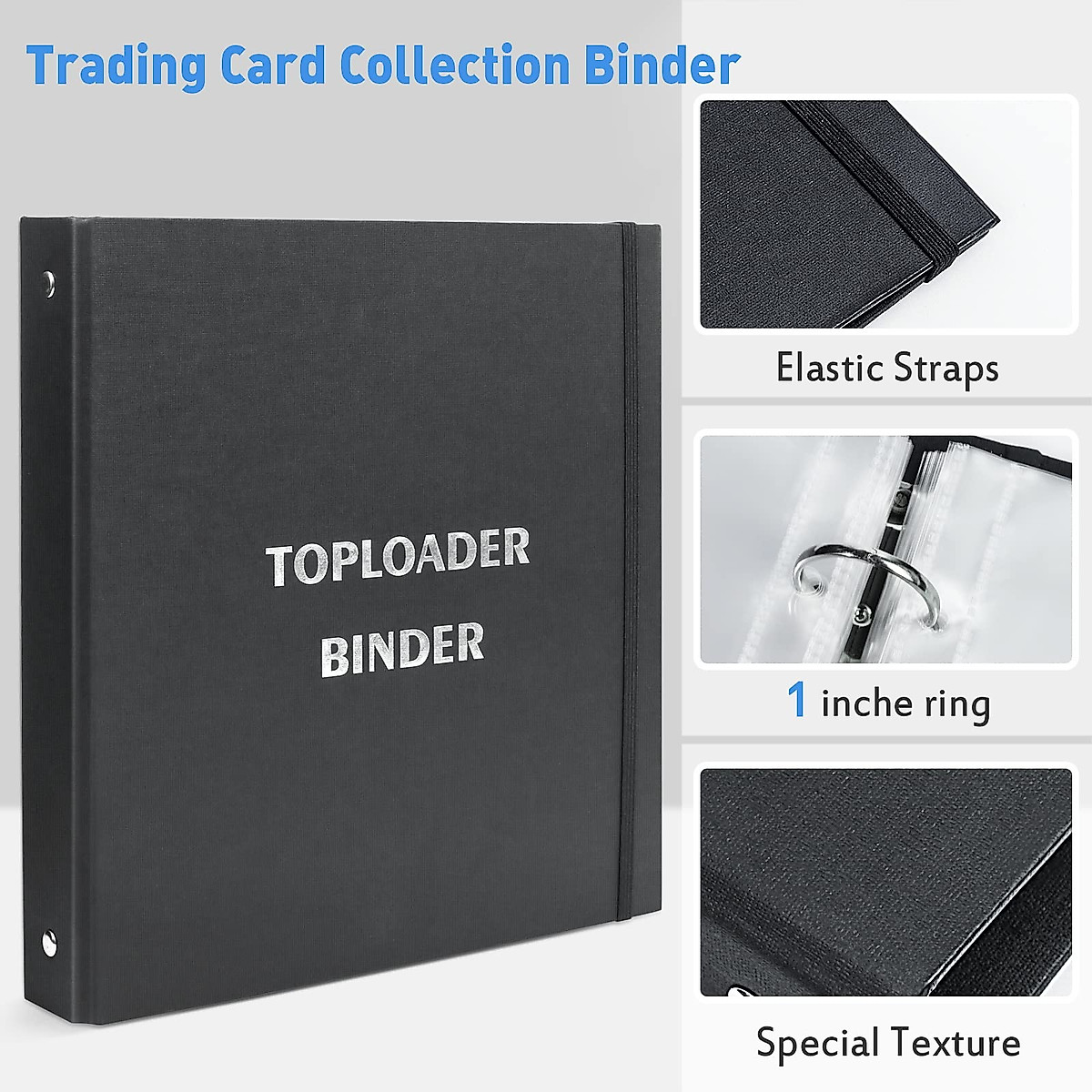 Top Loaders Binder with 50 Pages Top loaders Storage Trading Card Sleeves, 4 Pocket Trading Card Binder
