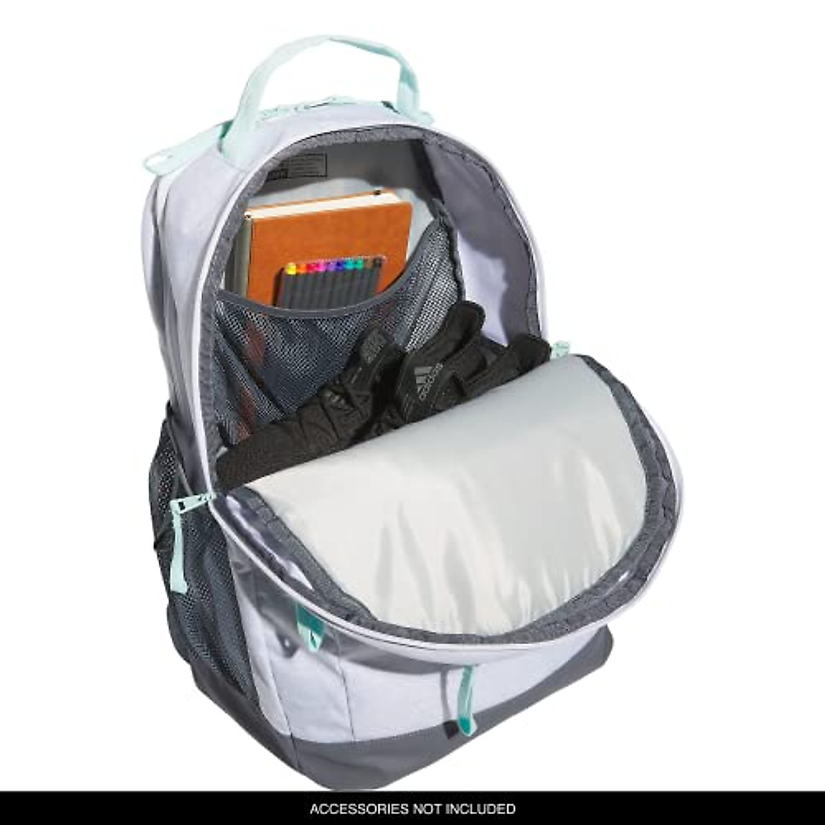 adidas Adaptive Backpack, Jersey White/Semi Flash Aqua Blue, One Size