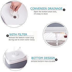 MontNorth Dishpan For Washing Dishes,9L Collapsible and Portable,Wash Dish Basin,Foldable Laundry Tub with Drain Plug for Kitchen Sink,Camping,Gray