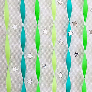 Summer Green Crepe Paper Streamer Rolls Hanging Party Decoration Total 490-Feet, 6 Rolls, Christmas Party Streamer for DIY Art Project Supplies,Green, Lime Green, by BllalaLab