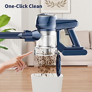 Cordless Vacuum Cleaner, ZISIZ Stick Vacuum with Powerful Suction, 40Mins Rechargeable Vacuum, Lightweight Vacuum Cleaners for Home Pets Short Carpet