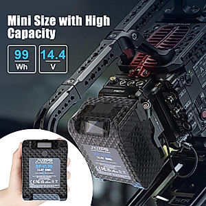 JYJZPB V Mount Battery, Mini V Lock Battery Upgraded 99Wh 14.8V 6800mAh with D-Tap/USB-A/BP Output&LCD Display, Small Portable VMount Battery for Camera Camcorder Broadcast BMPCC, Dtap-Mini-Battery