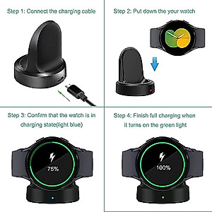Charger Dock for Samsung Glaxy Watch 7/Ultra/6/6 Classic/5 Pro/5/4/4 Classic/3, Active 2/1, Ukiism Fast Charging Stand Magnetic Dock Charging Station for Samsung Galaxy Watch 7/ Ultra