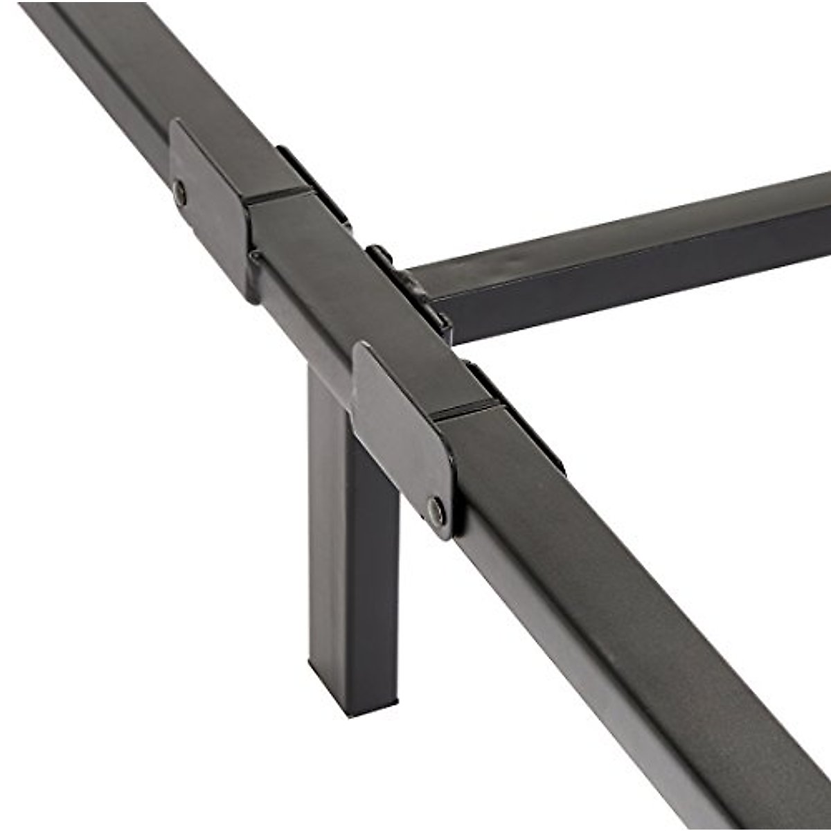 Amazon Basics Metal Bed Frame, 6-Leg Base for Box Spring and Mattress, Twin, Tool-Free Easy Assembly, Black, 74.5" L x 38.5" W x 7" H